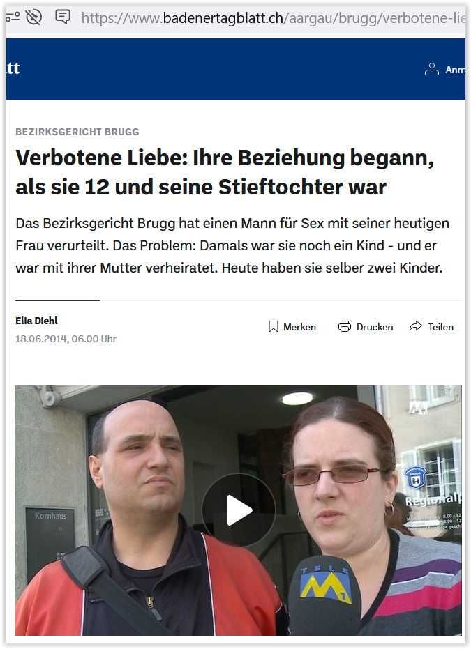 Er war 25, sie 12 und seine Stieftochter. Längst sind sie verheiratet ...